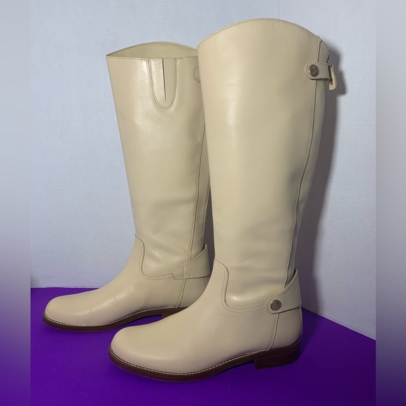 Sam Edelman | Shoes | Sam Eledelman Mikala Cream Riding Tall Boots Size ...